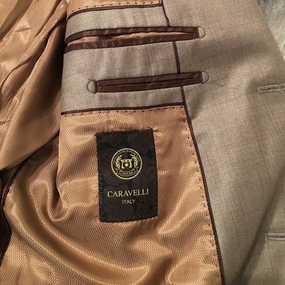 Caravelli | Suits & Blazers | Caravelli Tan Classic 2 Button Suit ...